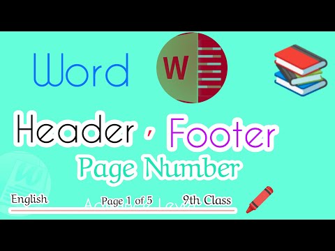 how to add header,footer & page number in ms word | header and footer kya hota hai (Urdu)| eou7