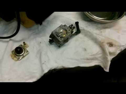 Homelite gas trimmer weed wacker repair with carb issues won't start