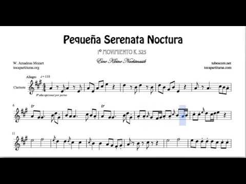 A Little Night Music Sheet Music for Clarinet by Mozart Full Score
