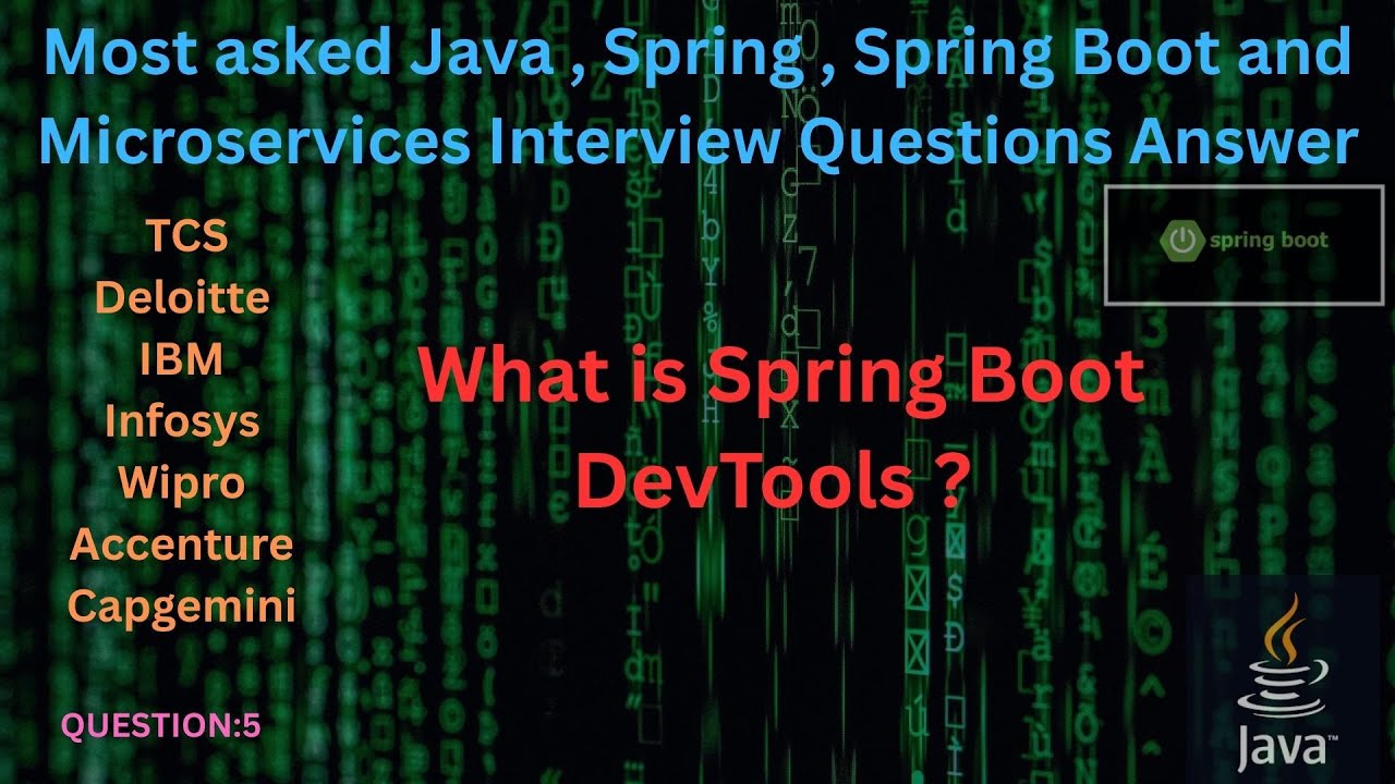 What is Spring Boot DevTools ?   #springboot, #java ,#spring  #devtools,  #interview