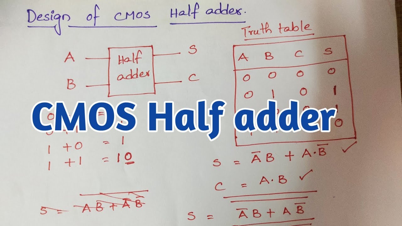 Design of CMOS Half adder ||step by step process || Explore the way