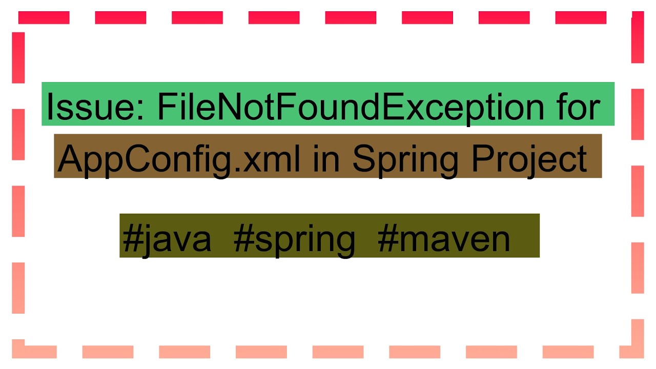 Issue: FileNotFoundException for AppConfig.xml in Spring Project