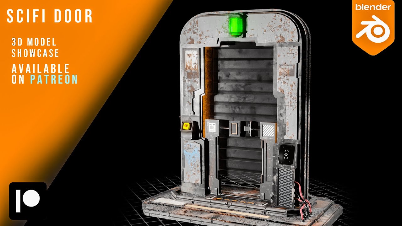 Scifi DOOR 3D model on PATREON