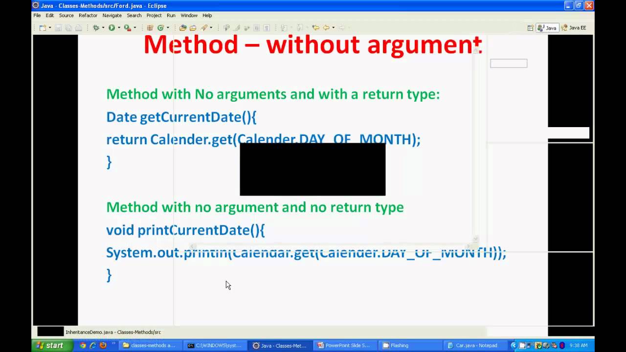Java Tutorial # 12 | Classes, Methods and Inheritance in Java | JAVA9S.com