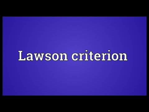 Lawson criterion Meaning