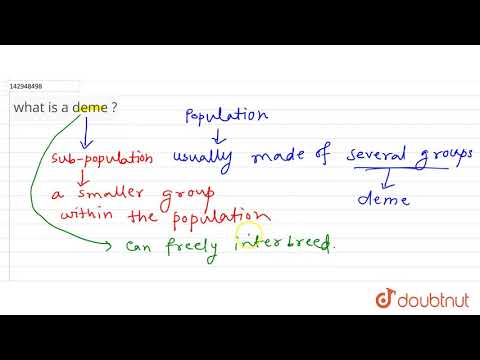 what is a deme ? | 12 | MECHANISM OF EVOLUTION | BIOLOGY | SANTRA PUBLICATION | Doubtnut