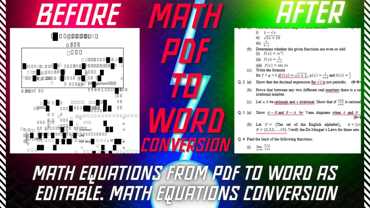 How to Convert PDF to Word | Math Equations from PDF to Word as Editable