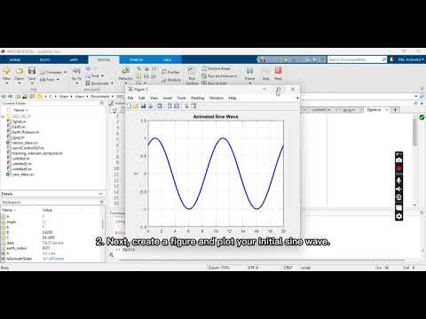 Matlab Tutorial on Sine Wave animated plot #matlab #tutorial #plots #education