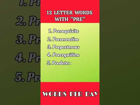 Common 12 letter words that start with "PRE" #englishlearning #englishlearners #youtubeshorts