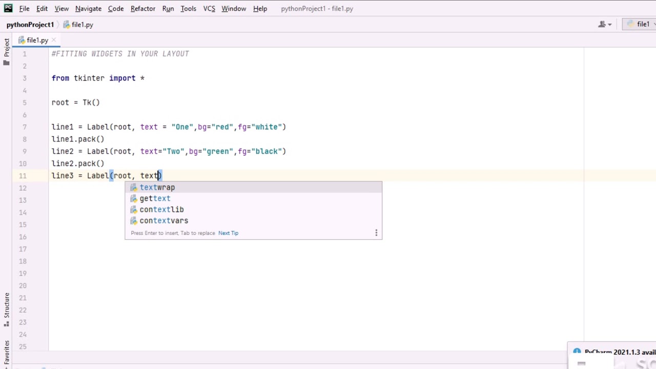 Fitting Widgets in your Layout using Tkinter | Python | NoiceYa