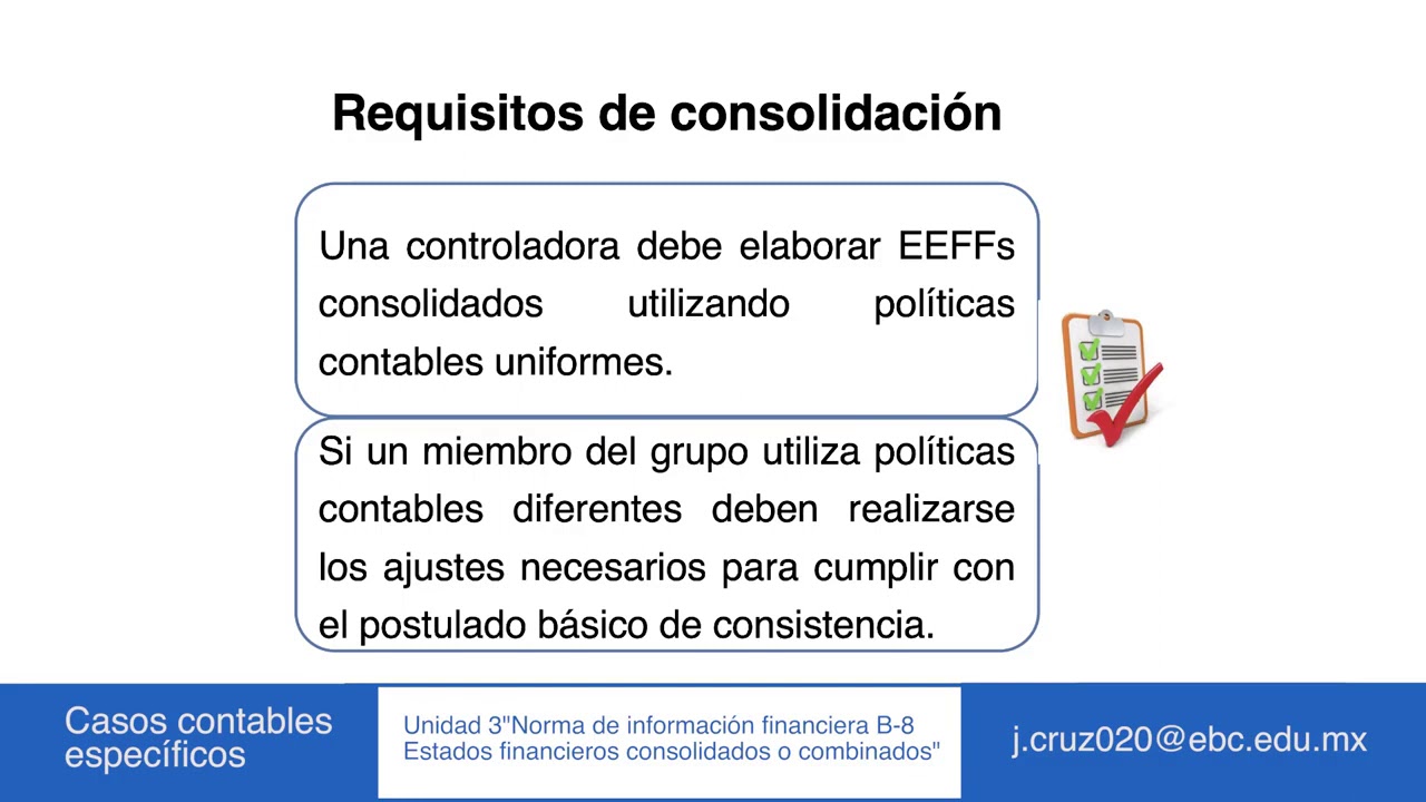 Estados Financieros consolidados y combinados NIF B-8