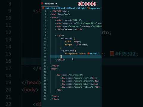 how to make Microsoft logo ||😊vscode html css #shorts #tranding #html #coding #programing