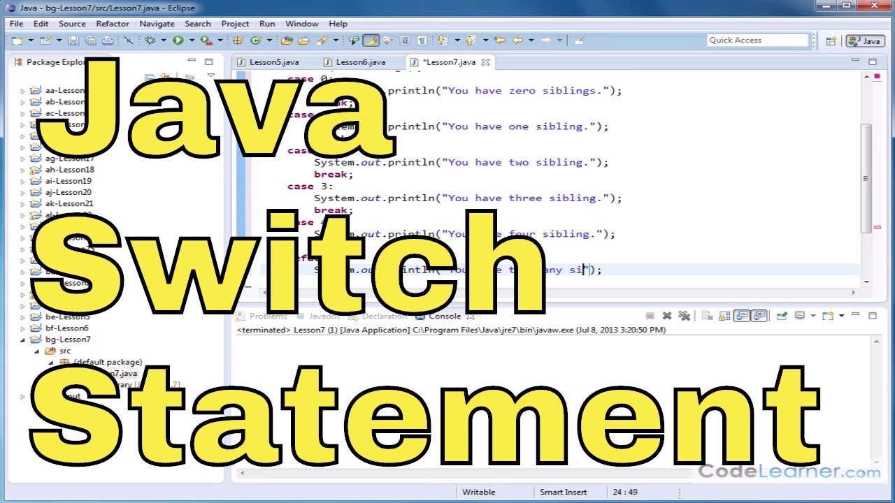 Java Tutorial - 07 - The Switch Statement