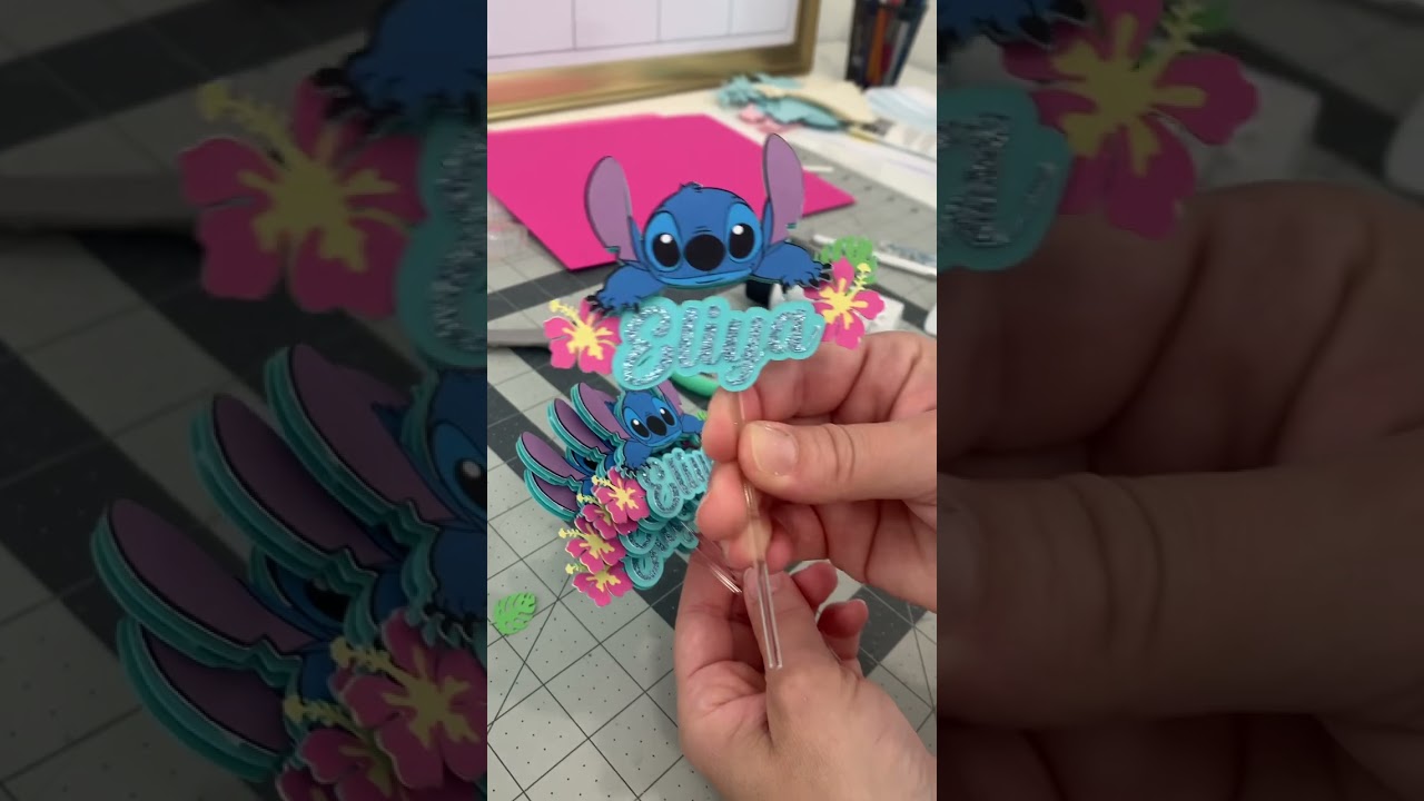 Stitch cupcake toppers