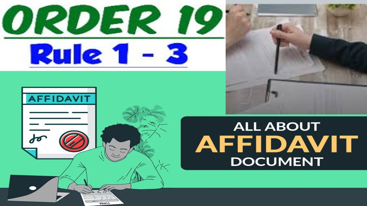 ORDER 19 of CPC, 1908 I AFFIDAVITS I RULE 1 to 3 