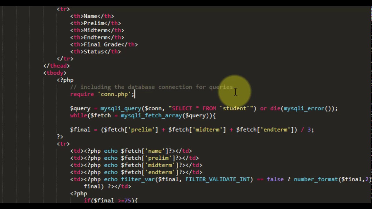 Simple Grade Calculator using PHP/MySQLi Tutorial