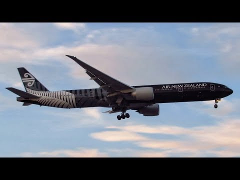 RARE!!! Air New Zealand All Blacks Boeing 777-300 Rugby Charter [ZK-OKQ] Landing at ORD [10.26.14]