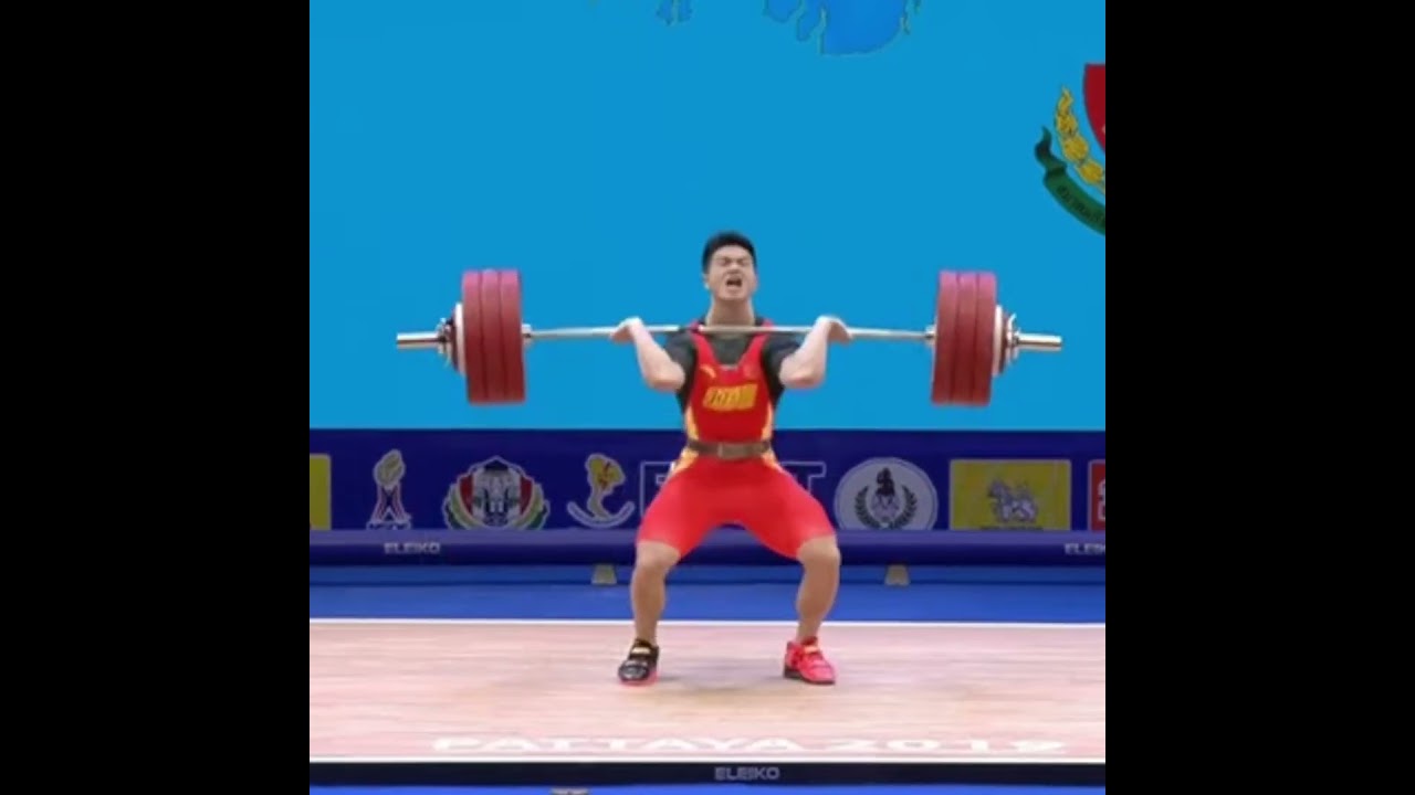 Shi Zhiyong legendary 190kg Power Clean & Squat Jerk opener | Gasps on the audience #weightlifting