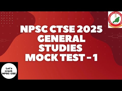 NPSC CTSE 2025 | General Studies |Mock Test - 1