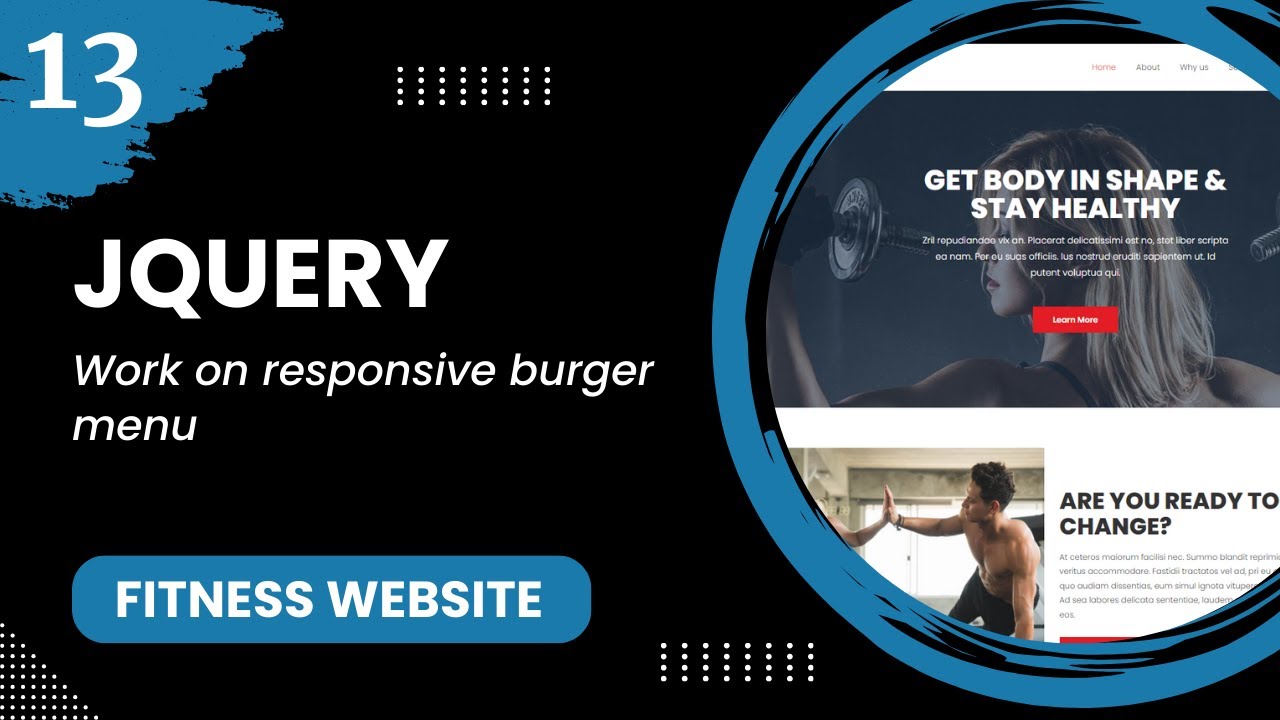 jQuery #13 - Work on responsive burger menu