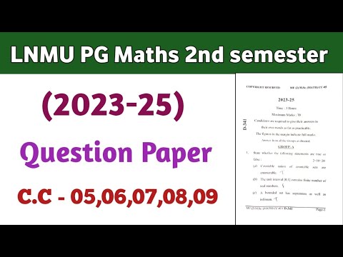 Lnmu pg maths 2nd semester question paper (2023-25)