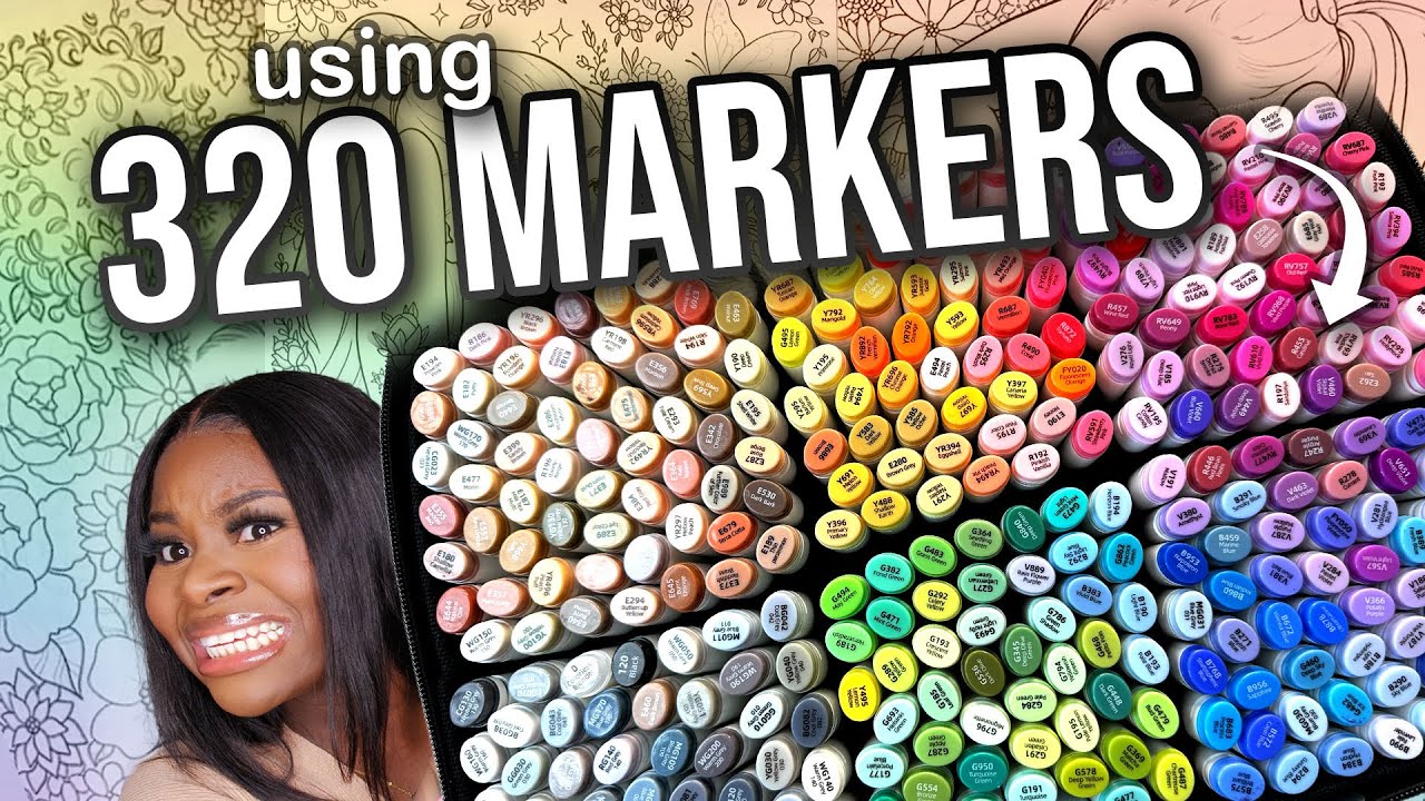 Using ALL 320 MARKERS on a COLORING PAGE?! AGAIN 👀