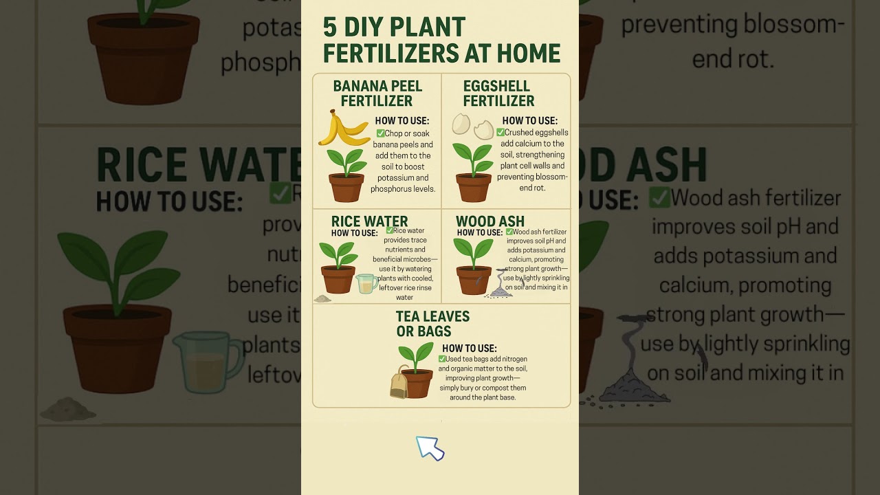 5 DIY Plant Fertilizer at Home #plants #garden #gardening #plantcare #fertilizer #fertilizertips