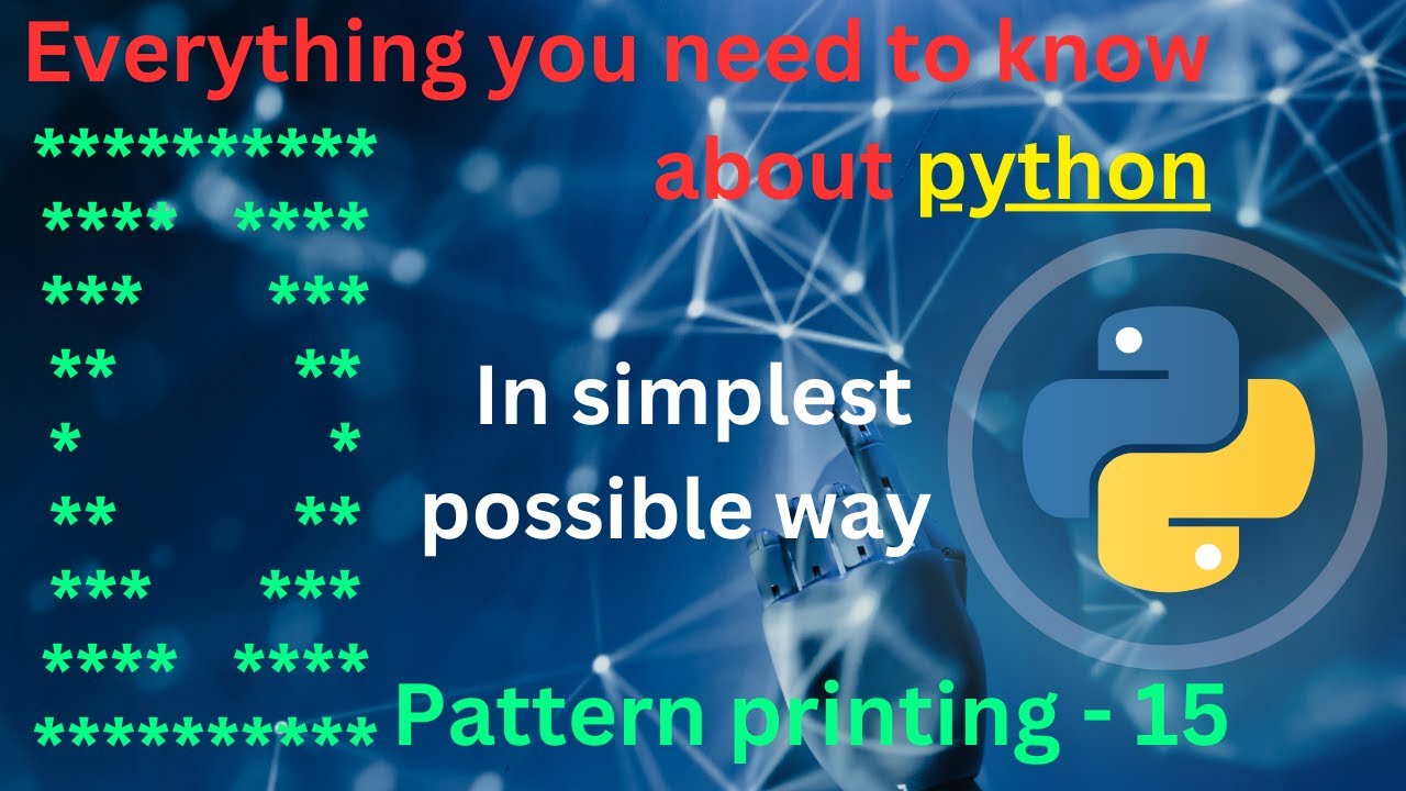 Pattern printing 15 | hollow diamond pattern  | diamond pattern printing in python |  full course |