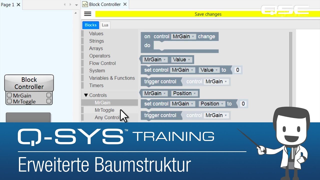 Q-SYS Control 101 - Scripting Basics E (GE): Erweiterte Baumstruktur