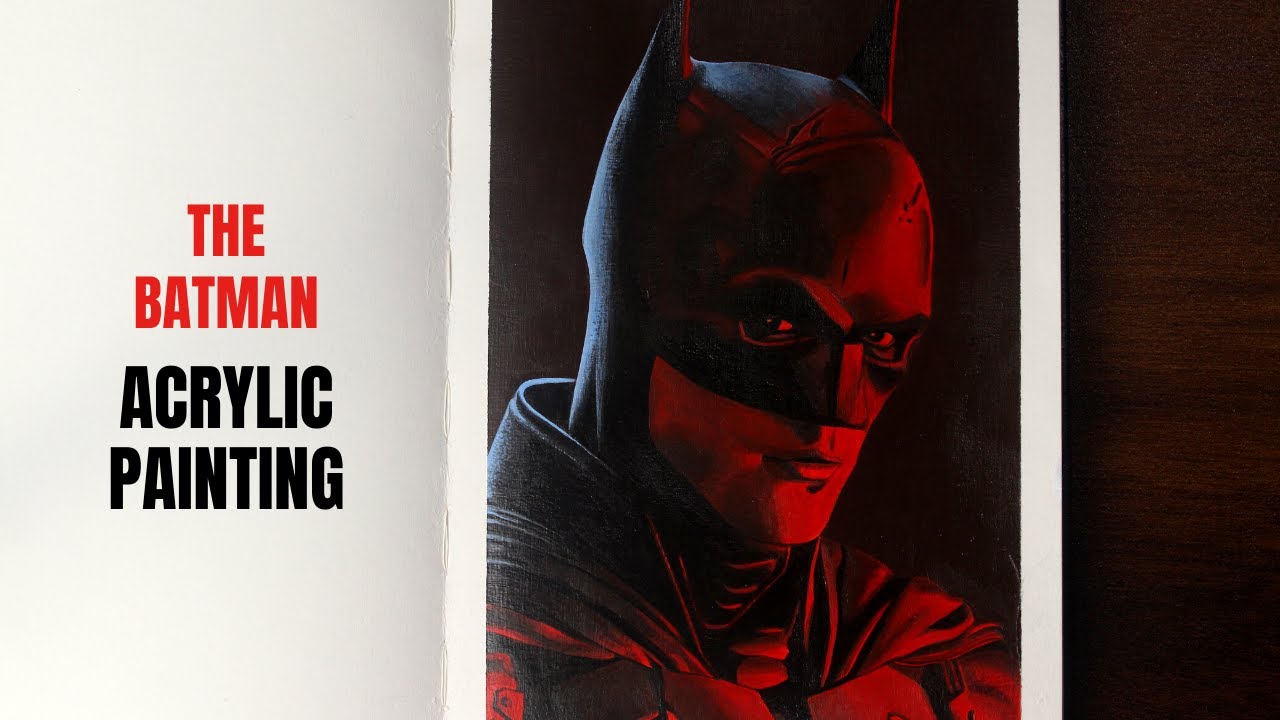 THE BATMAN Acrylic Painting | Time lapse | BornAdroit