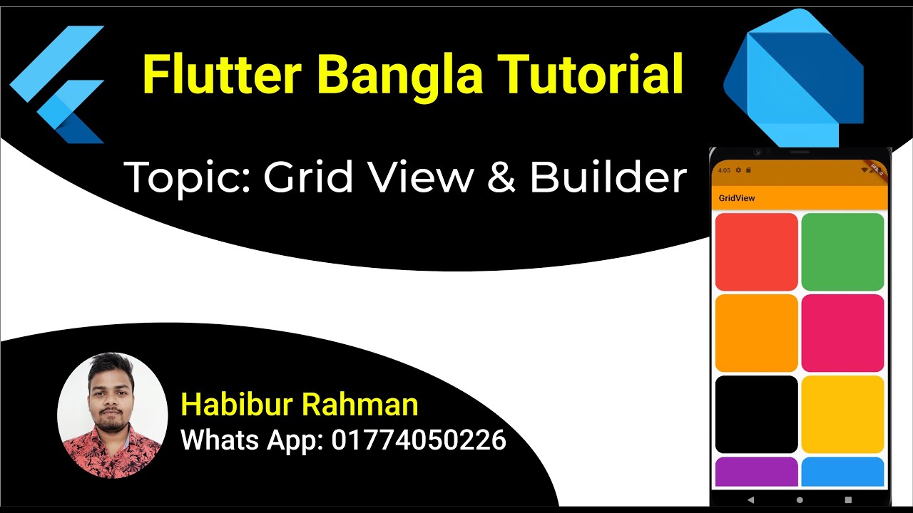 GridView and GridView Builder in Flutter Bangla Tutorial