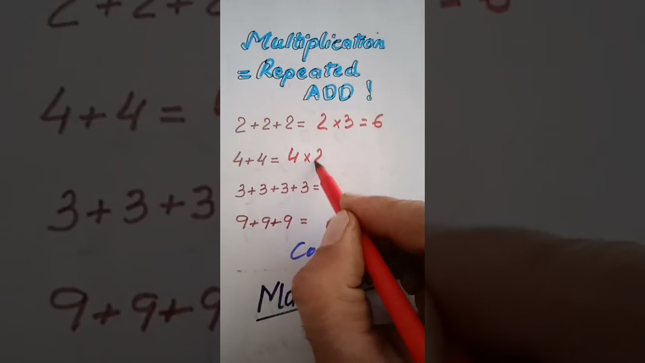 Multiplication is repeated addition.#MathMarrow#Math shorts