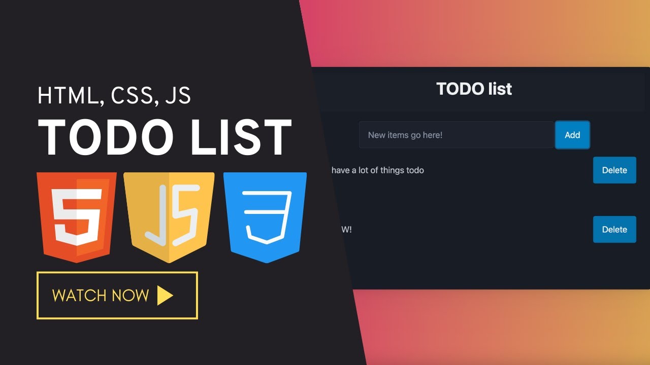 Build a To-Do List App with HTML, CSS, & Vanilla JavaScript | Step-by-Step Tutorial