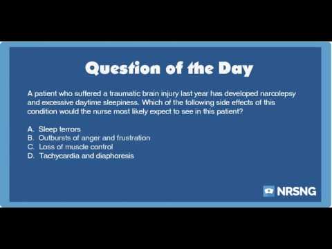 NCLEX Practice Questions: Narcolepsy in a Traumatic Brain Injury Patient (Neurology)