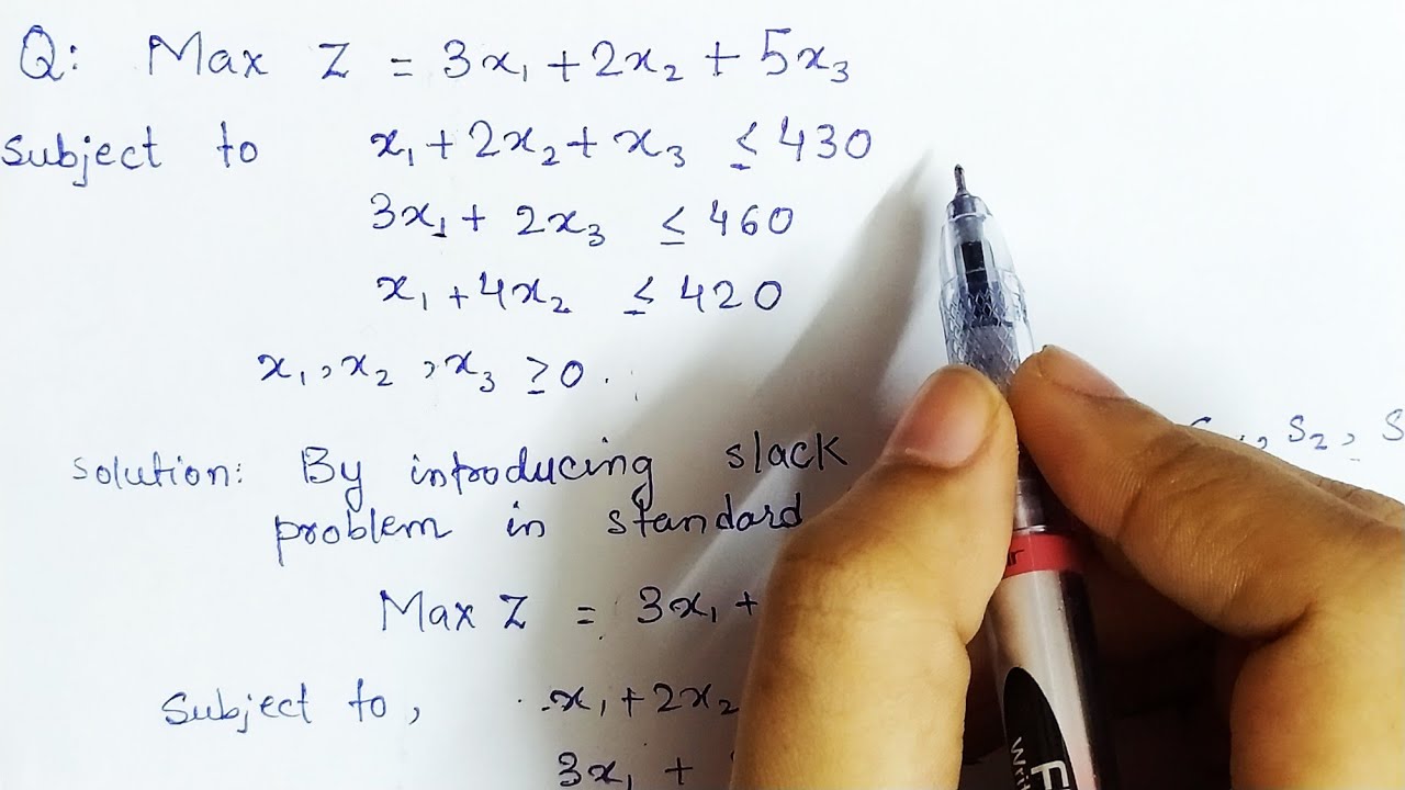 Lec -6  Simplex Method Maximization Problem In Hindi ||  Solve an example || Operation Research