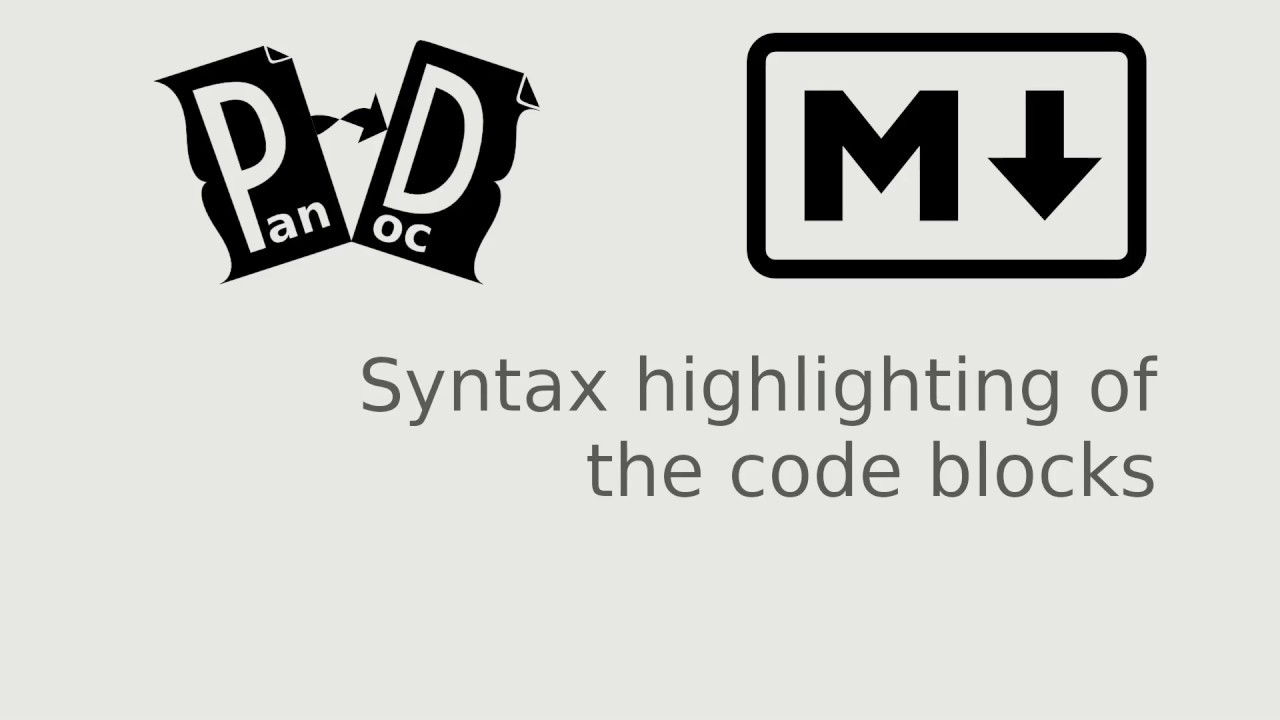 Pandoc's Markdown :: Syntax highlighting of code blocks