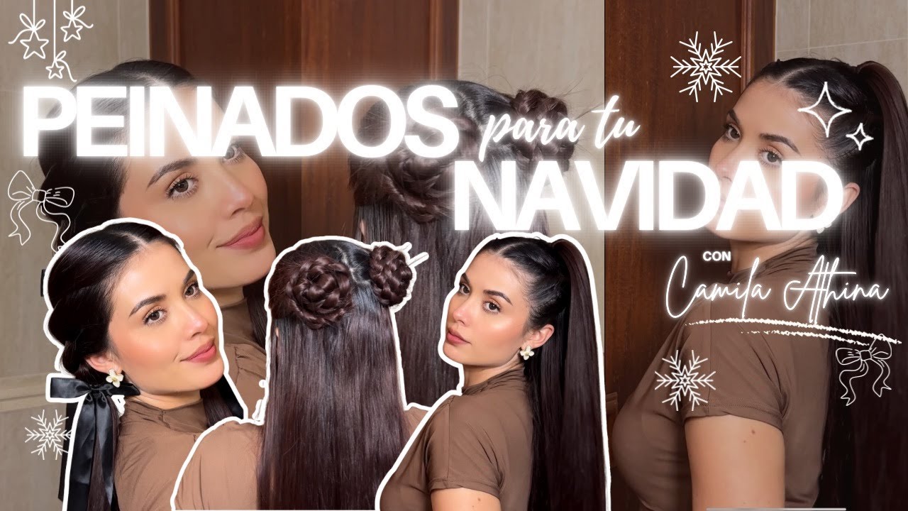 Nadie te dice estos 3 peinados fáciles para Navidad y Año Nuevo 🎄✨(último minuto approved)
