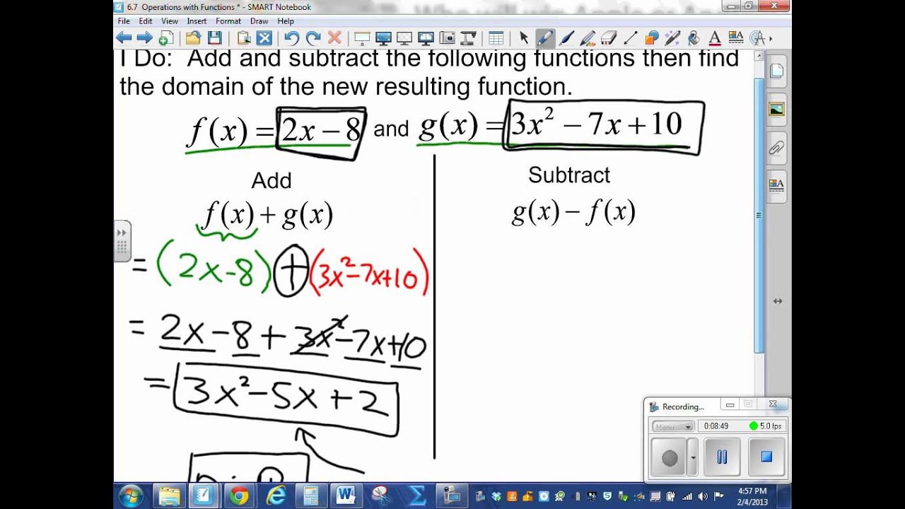 Notes for Alg. 2 and Alg. 2 Honors