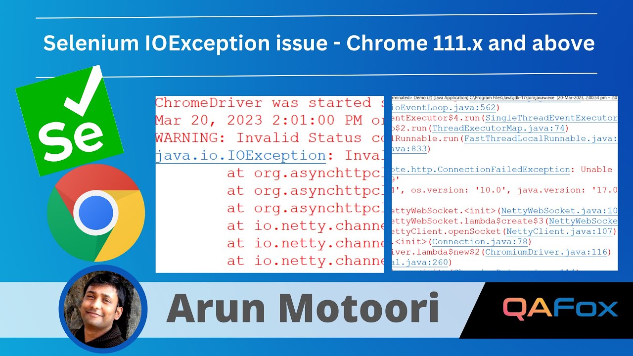 Selenium IOException issue with Chrome 111 x version and above