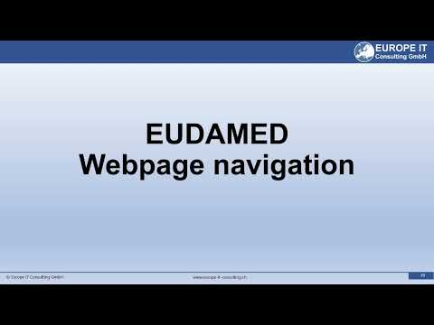 EUDAMED Webpage Navigation (english)
