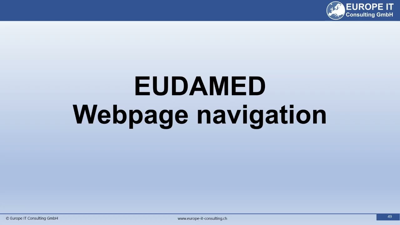 EUDAMED Webpage Navigation (english)