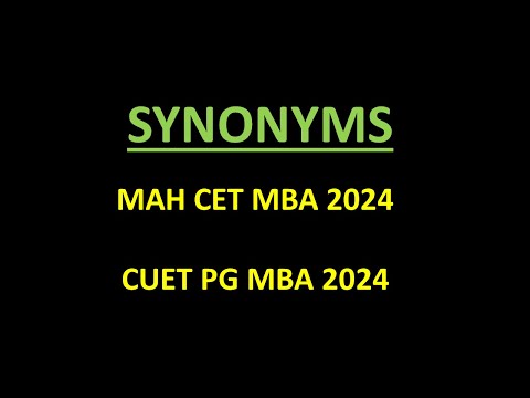 Synonyms for CUET PG MBA and MAH CET MBA || English Vocabulary