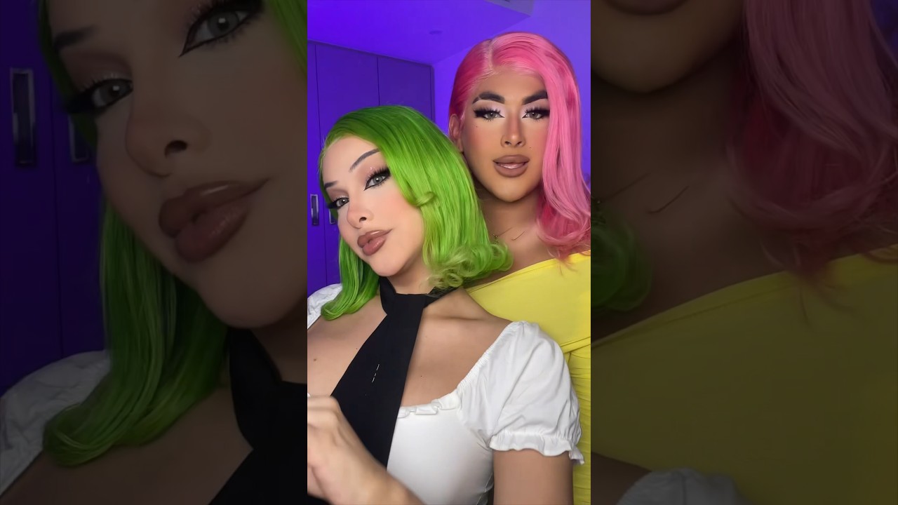 Me and @snatchedbywill tried hair inspired by Cosmo and Wanda 💜 #makeuptransformation #makeup