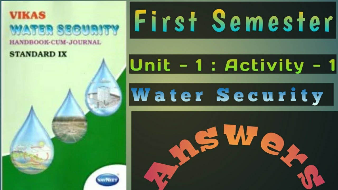 Water Security  Unit-1 : Activity-1 Answers || TANMAYS TUTORIAL'S || Pdf Link In Discription.