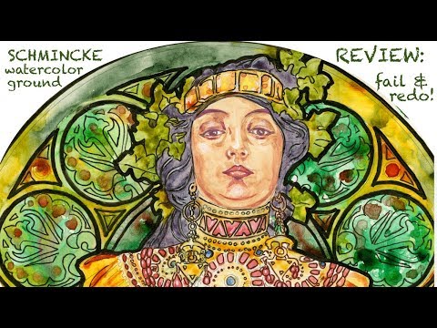 FAIL & RETRY: Schmincke Transparent Watercolor Ground Review (in Mucha Coloring Book)