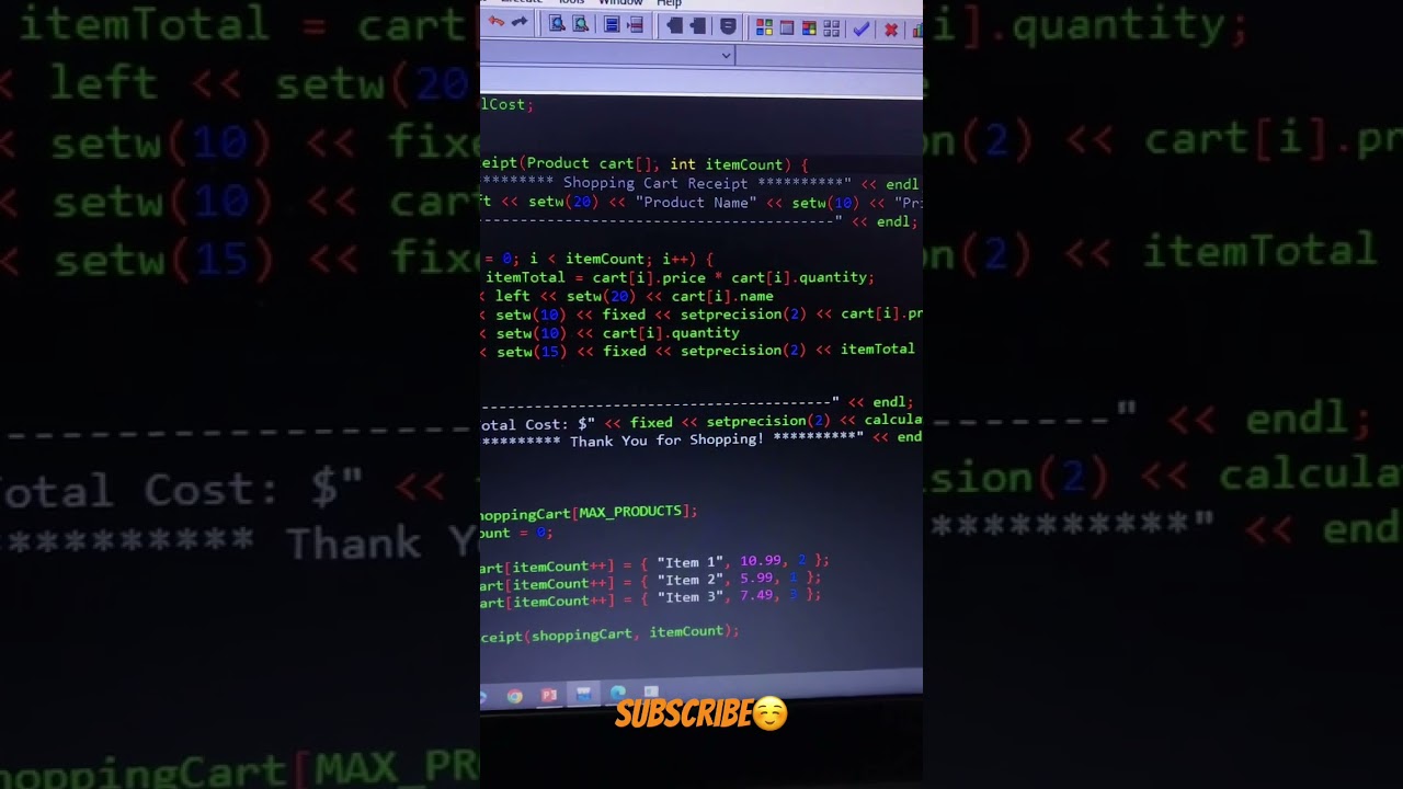 receipt print IDE dev c++ #cppprogramming