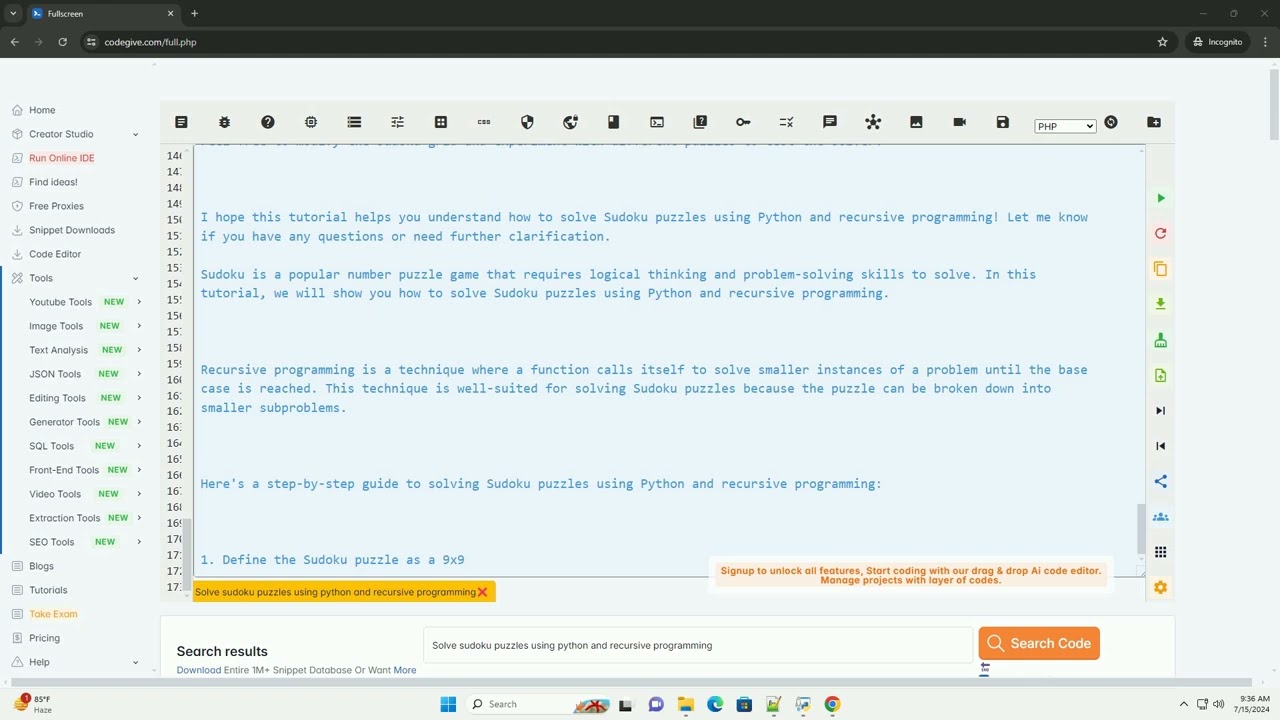 Solve sudoku puzzles using python and recursive programming