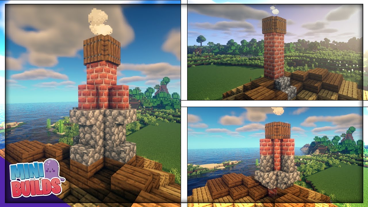 Minecraft Mini Builds | 5 Simple Chimney Designs.