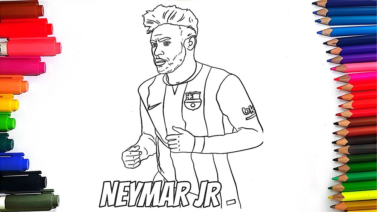 Neymar Coloring Pages, Soccer Player, FC Barcelona