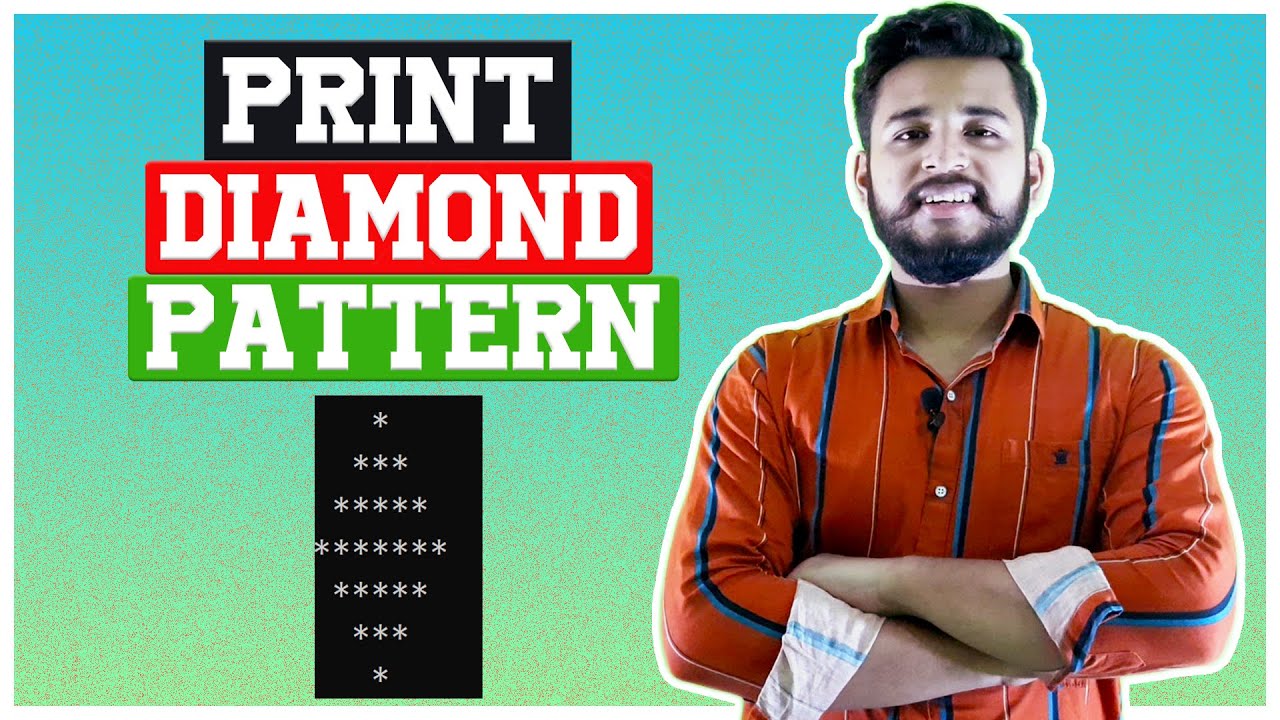 C Program to Print Diamond Pattern | How to Print star pattern in C-3